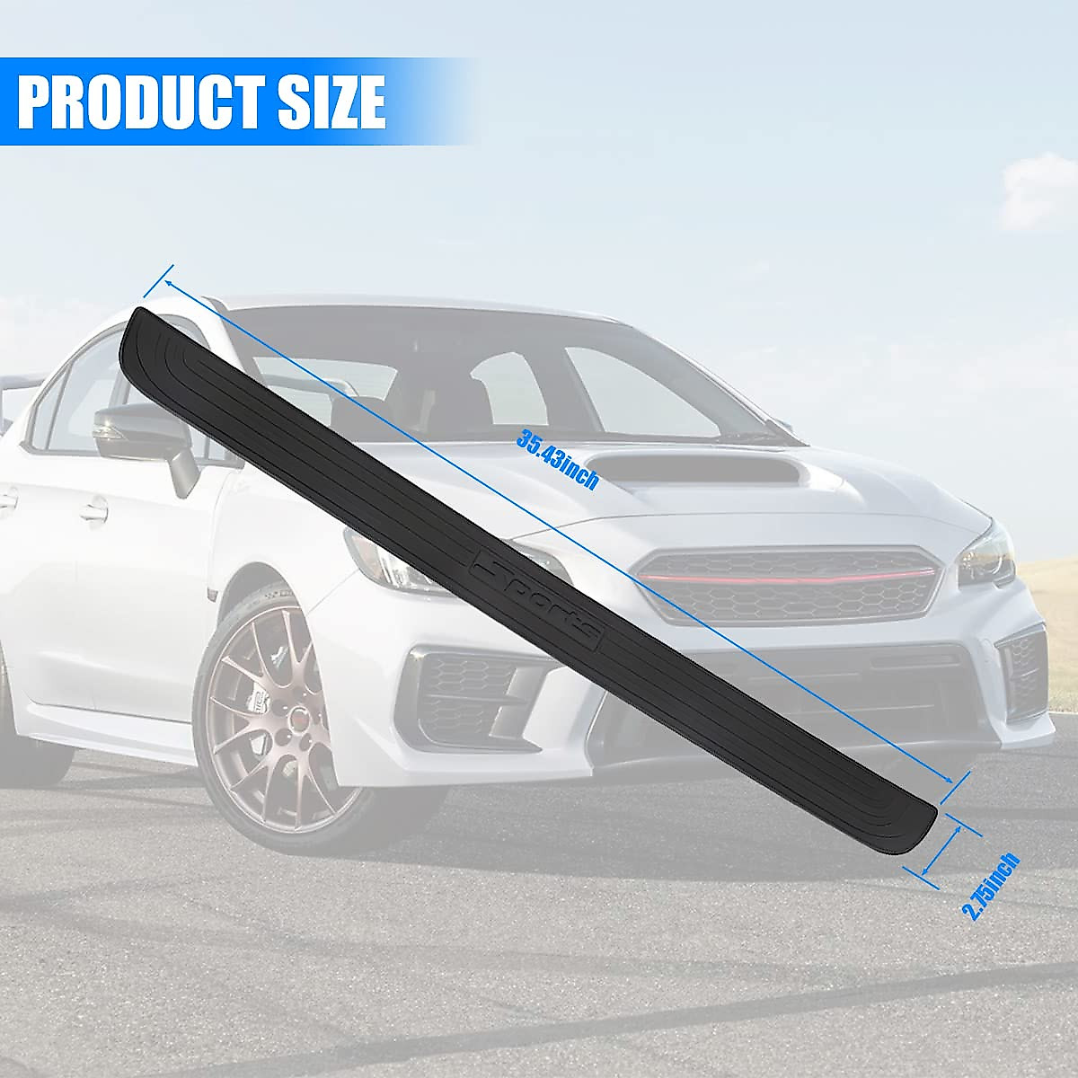 Rear Bumper Guard Protector for Car, Universal Rubber Scratch-Resistant Non-Slip Trunk Door Protector for Most Cars, Car Exterior Accessories (Black)