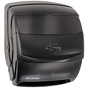 San Jamar T850TBK Black Pearl Integra Plastic Lever Roll Towel Dispenser