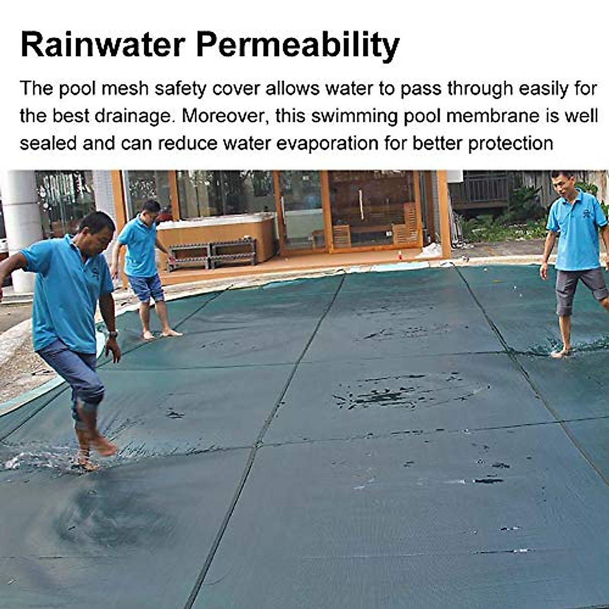 Covers Outdoor Garden Inground Pool Safety, Green Rectangle Mesh, Easy Installation, Includes All Needed Hardware (Size : 400×600cm/13×19ft)