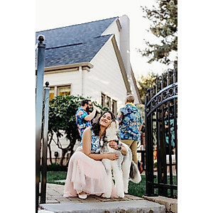 Women's Floral Golf Shirt Moisture Wicking Athletic Golf Polo Shirts Tennis Shirts Dry Fit (Blue Floral, X-Large)