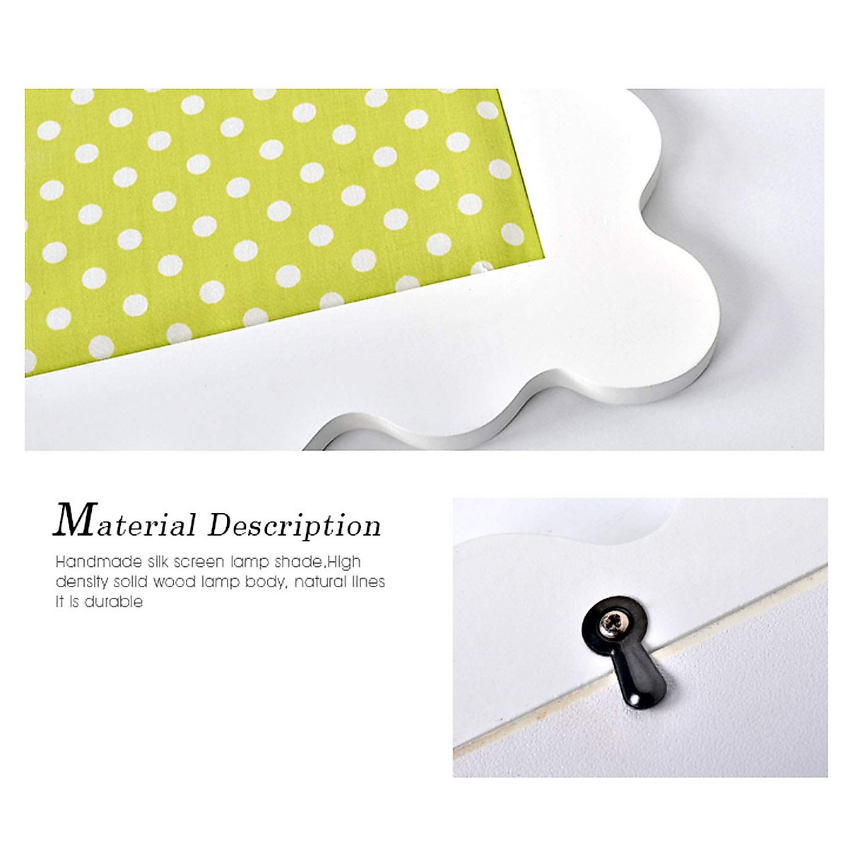 Toddler Room Decorative Memo Pad Polk Dots Fabric Memory/Memo Photo Bulletin Board for Nursery Room Kids Room Decor 17.7 x 15.7 Inches (Green)