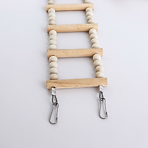 Bird Wooden Ladder Bridge, Pet Hamster Climbing Ladder Swing Toys, Pet Bird Cage Accessories, Wood Climbing Ladders for Bird Parrot Hamster Squirrel Sugar Gliders (20 Ladders)(45.3x3.14 Inches)
