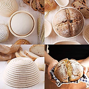 10Inch Round Proofing Baskets | Handmade Banneton Proofing Baskets | Durability Smooth Proofing Baskets | Round Zero Splintering Proofing Baskets | Sourdough Proofing Bowl for Homemade Dough Bread