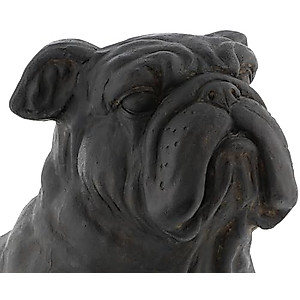 Deco 79 Polystone Bulldog Decorative Sculpture Weathered Sitting Home Decor Statue, Accent Figurine 17" x 9" x 13", Brown