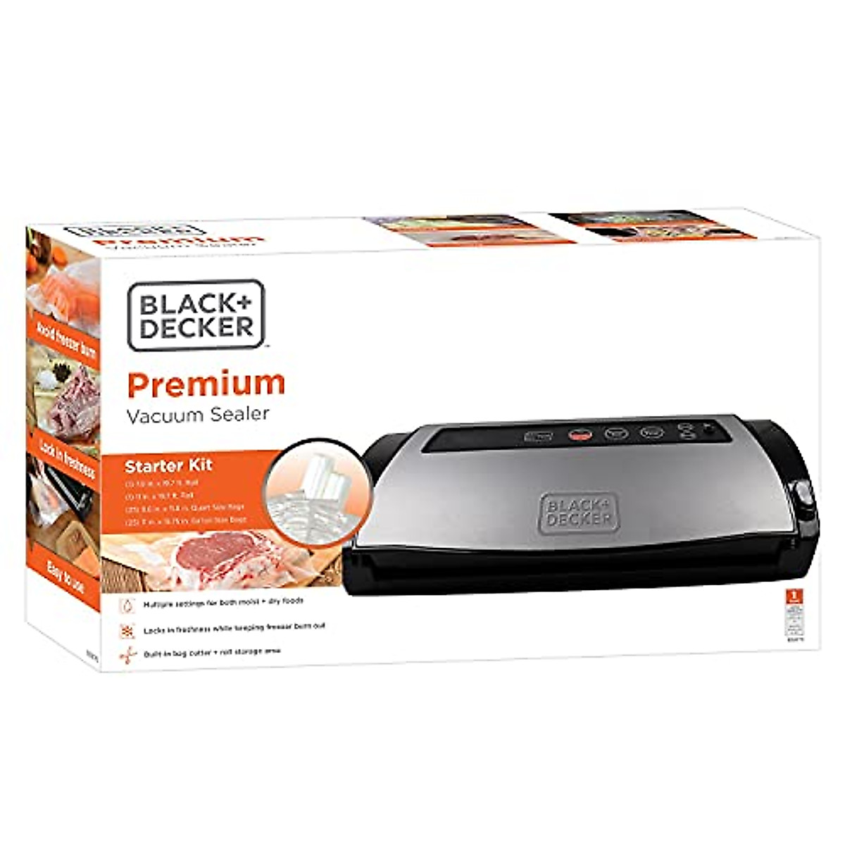 Black + Decker BD8173 Vacuum Sealer, Standard, Silver & Black