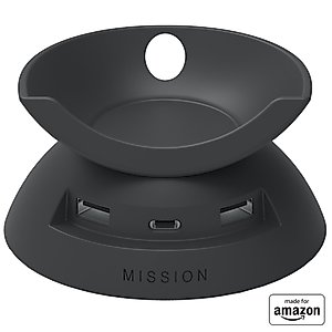 Echo Pop Bundle: Includes Echo Pop | Charcoal & Made For Amazon Stand with USB-C and USB-A charging ports | Charcoal