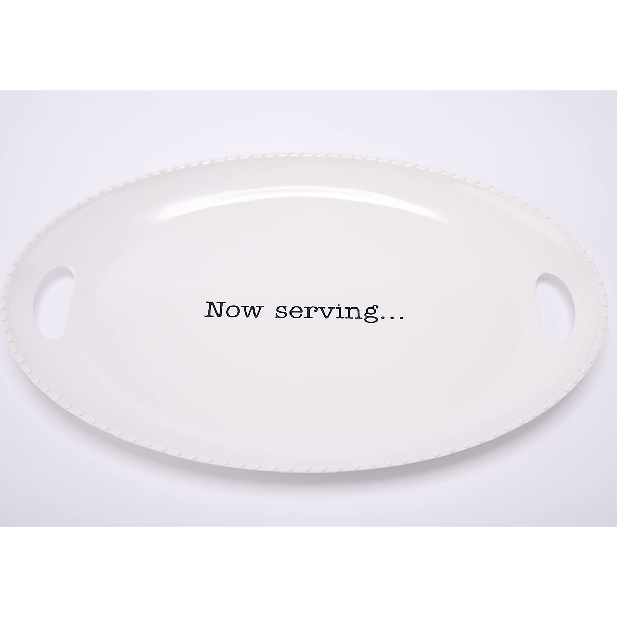 Mud Pie Melamine Serving Platter, White, 12" x 18"