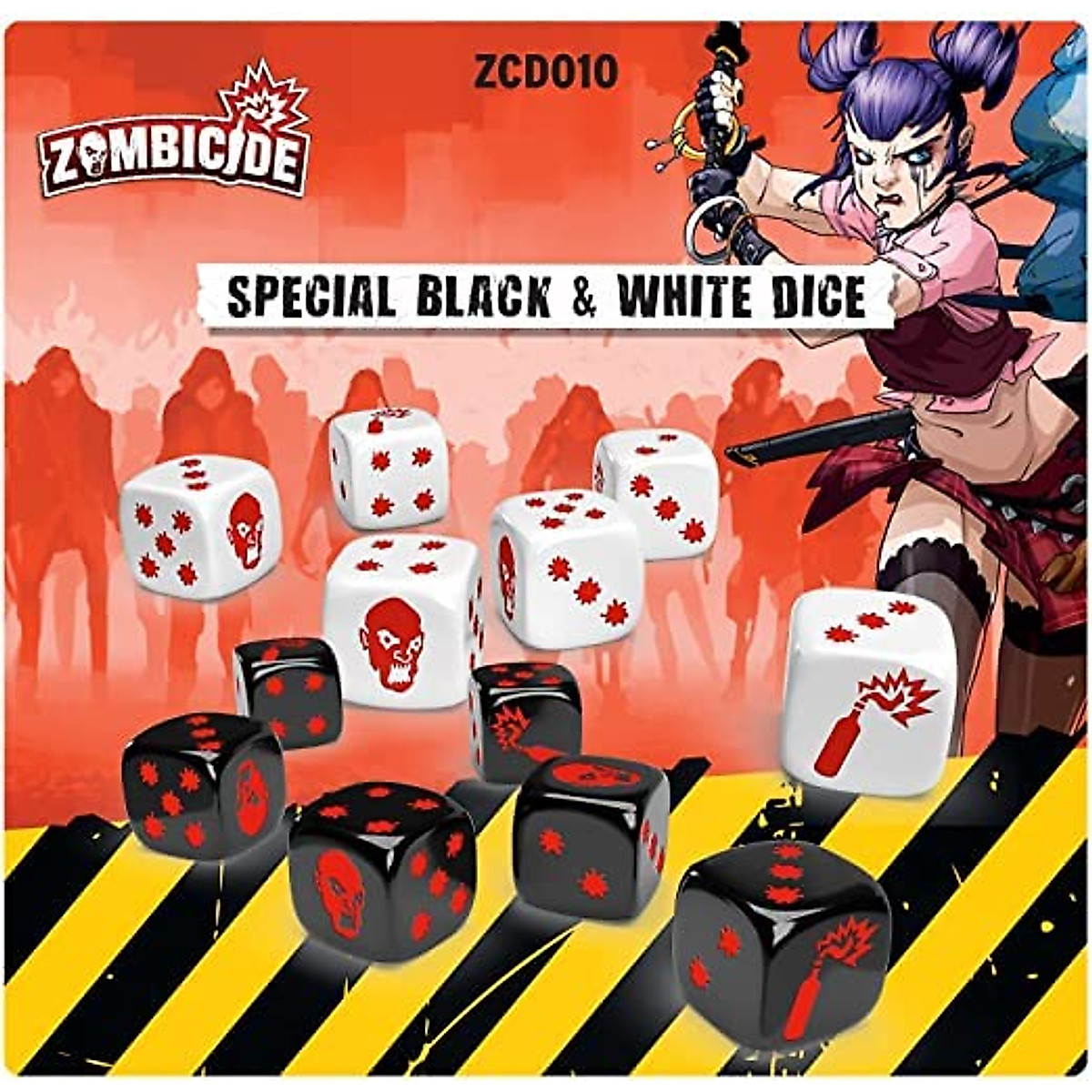 CMON Zombicide 2nd Edition Special Black and White Dice | Strategy Board Game | Cooperative Game for Teens and Adults | Zombie Board Game | Ages 14+ | 1-6 Players | Avg. Playtime 1 Hour | Made by CMON