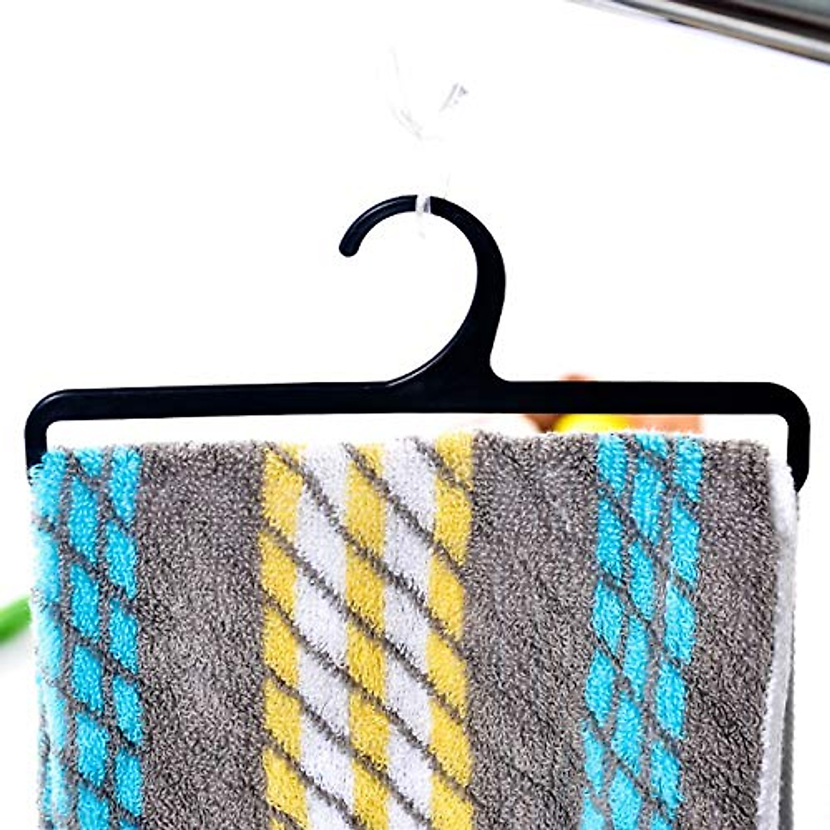 WellieSTR (Pack of 50 Plastic Hangers,Towel/Scarf/Legging Hangers, 21cm/8.3" - Black