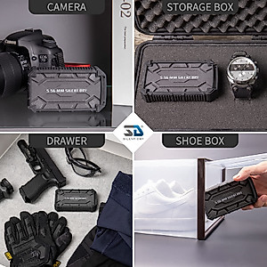 Silent Dry Gun Safe Dehumidifier, Reusable mini Portable Dryer effective for up to 20L, Fast renew and remover for Gun/Safe/Camera/Instrument, Pioneer, 1 piece (Swat Black)