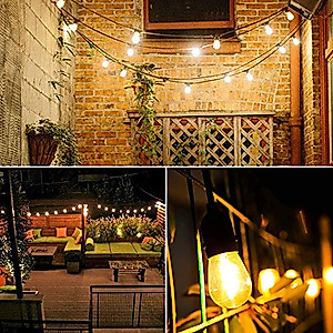 51FT Solar String Lights Outdoor Waterproof, 17PCS Edison Patio Lights Solar Powered Outdoor String Lights with Shatterproof for Patio, Backyard, Party, Garden (Warm White)