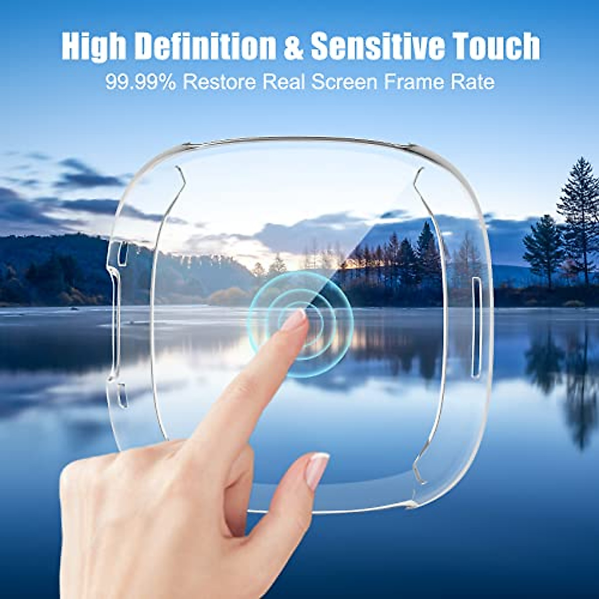 KPYJA Screen Protector Compatible with Fitbit Sense 2/Versa 4 Case, Soft TPU Plated Case All-Around Protective Screen Full Cover Bumper Compatible for Fitbit Sense 2/Versa 4 Smart Watch