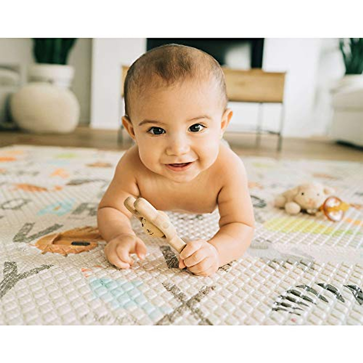 Toddleroo by North States 71" x 71" Folding ABC Play Mat - Extra large, designed to fit 6 panel or 8 panel Superyards. Foldable. Almost 36 square feet of play space (ABC multicolored)