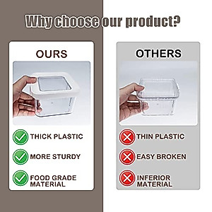 Pantry Storage Containers Set with Lids Airtight,4 Pieces Square 460ml/15oz,Clear Plastic Cereal Storage Containers, Air Tight Pantry Organization and Storage for Sugar Pasta Protein Powder Oat