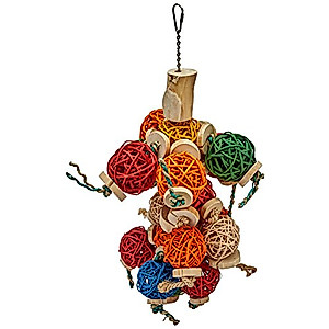 A&E Cage Company HB46520 Java Wood Ball Thing Assorted Bird Toy, 10 by 14"