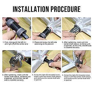 VGEBY1 Bike Bottom Bracket Square Hole Crank Axis, Bicycle Middle Mountain Bike Center Shaft for Square Tapered Spindle Crank(68X127.5L)