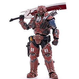 JOYTOY 1/18 Action Figures 4-Inch 01st Legion - Steel Dark Source Collection Action Figure Military Model Toys (Red Blade)