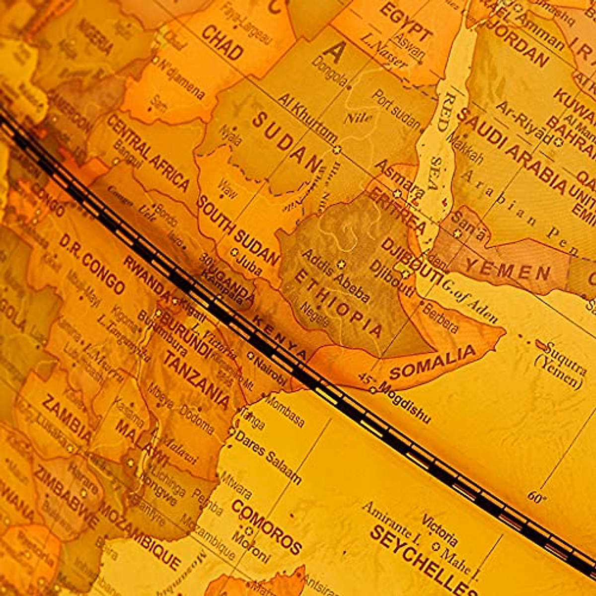 geographic globe Vintage 9.8 Inch Diameter World Globe Antique Desktop Globes Illuminated World Globe With Wooden Stand Built In LED For Kids world globe gift (World Globe) (World