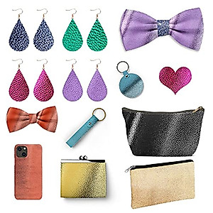 HYANG Metal Lychee Embossed Sky Blue Faux Leather Sheets 1 Rolls 12"X53"(30cmX135cm),Faux Leather Very Suitable for Making Crafts, Leather Earrings, Bows,Handbag，Sewing