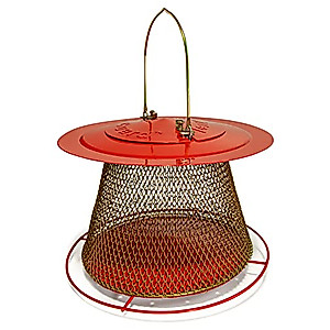 Collapsible Hanging Mesh Wild Bird Feeder - for Red Cardinals, Finch, Perching, Clinging and Hanging Birds - All Metal Premium Construction and Zinc Plated Resists Rust - by Squirrel Guard