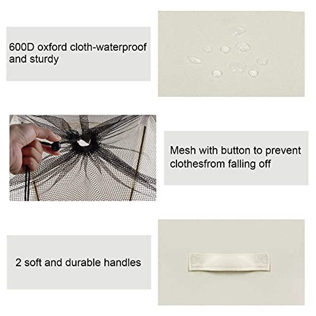 ARyee 22" Pro Rolling Laundry Basket, Large Laundry Hamper with Wheels, Foldable Dirty Clothes Hamper Mesh Cover Laundry Storage Cart with Handle, for Bedroom Bathroom Dorm Room (white)