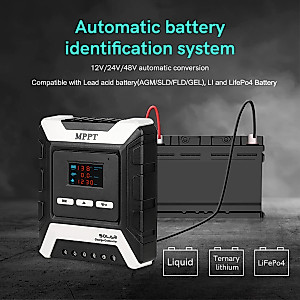 BreeRainz 80 Amp MPPT Solar Charge Controller 12V/24V/48V Auto,80A Solar Panel Regulator Max 80V PV Input,LCD Display Solar Controller for AGM Sealed Gel Flooded/Ternary Lithium/Lifepo4 Battery