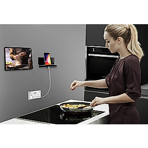 TXEsign Adhesive Wall Tablet Holder Mount Stand for Tablet Smartphones eReader Wall Holder Mount (Black)