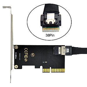 Cablecc PCI-E 4X to U.2 U2 Kit SFF-8639 to SFF-8654 Slimline SAS NVME PCIe SSD Adapter for Mainboard