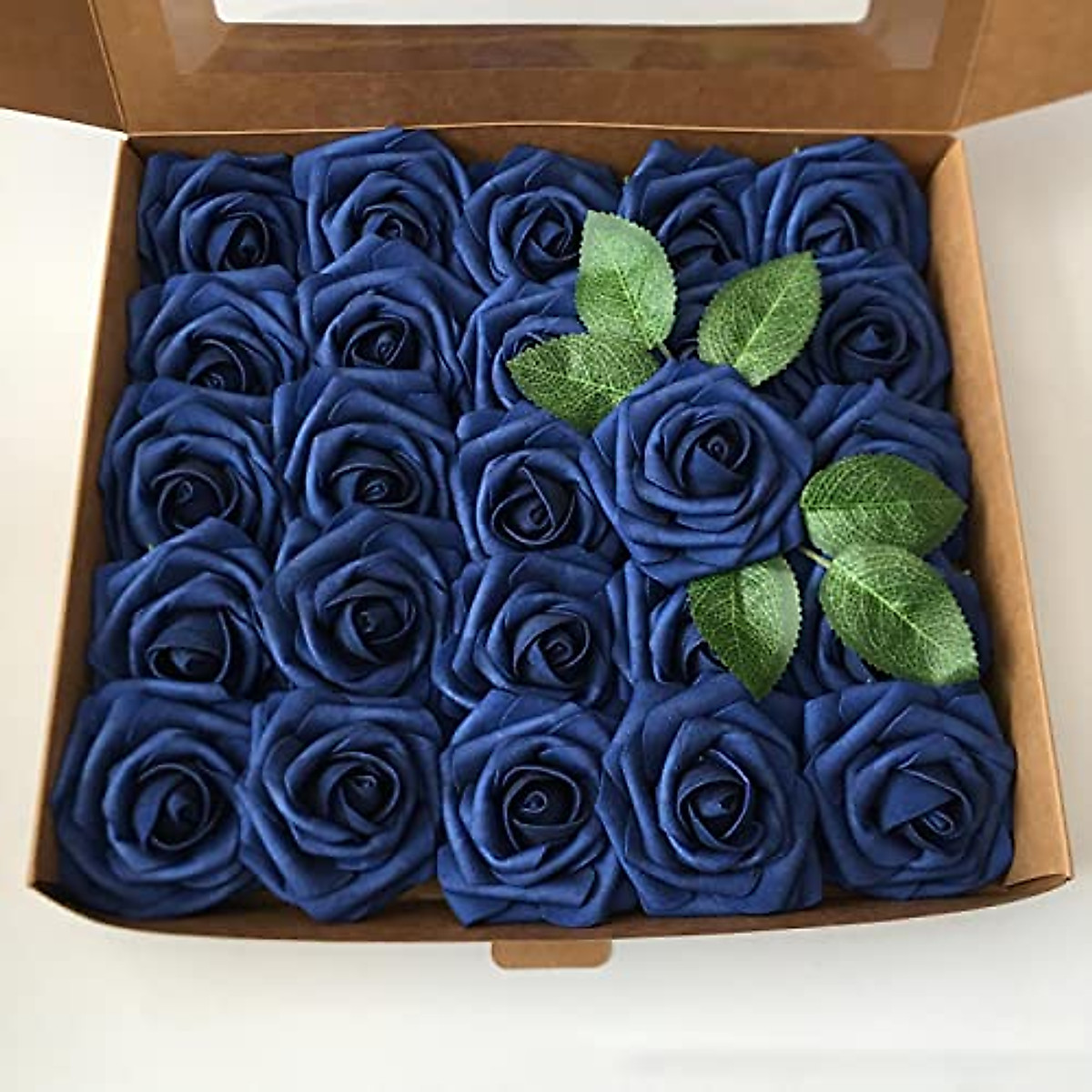 Realistic Rose Faux Rose PE Foam Rose Headband Flower Stems 25pcs Realistic Rose Wedding Centerpieces Bridal Show Bouquet Party Home DIY Floral Decoration Artificial Flower Centerpieces for (F, B)