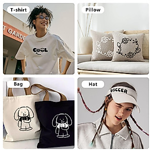 HTVVETUR White HTV Iron on Vinyl 12Inch by 35ft Heat Transfer Vinyl for T-Shirt HTV Rolls for All Cutter Machine - Easy to Cut & Weed (35ft, White)