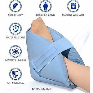 Quilted Heel Protector with Super-Fluffy / Super-Soft in Light Blue Size / Model: Bariatric / Non Gel-Pack