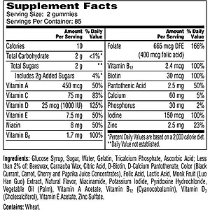 One A Day Women’s Multivitamin Gummies, Multivitamin For Women with Vitamin A, C, D, E and Zinc for Immune Health Support*, Calcium & more, 170 count