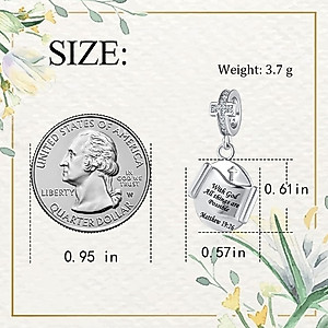 NanMuc Bible Cross Religious with God All Things are Possible Women's Bead Charms for Pandora Charm Bracelets, Copper