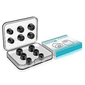 [6 Pairs] Earphone Tips for Sennheiser IE800 Westone FEYCH Premium Replacement Memory Foam Earbud Tips Noise Isolation Foam Tips Suit for 3.5-4.0mm in-Ear Earphones with Storage Box(S/M/L, Black)
