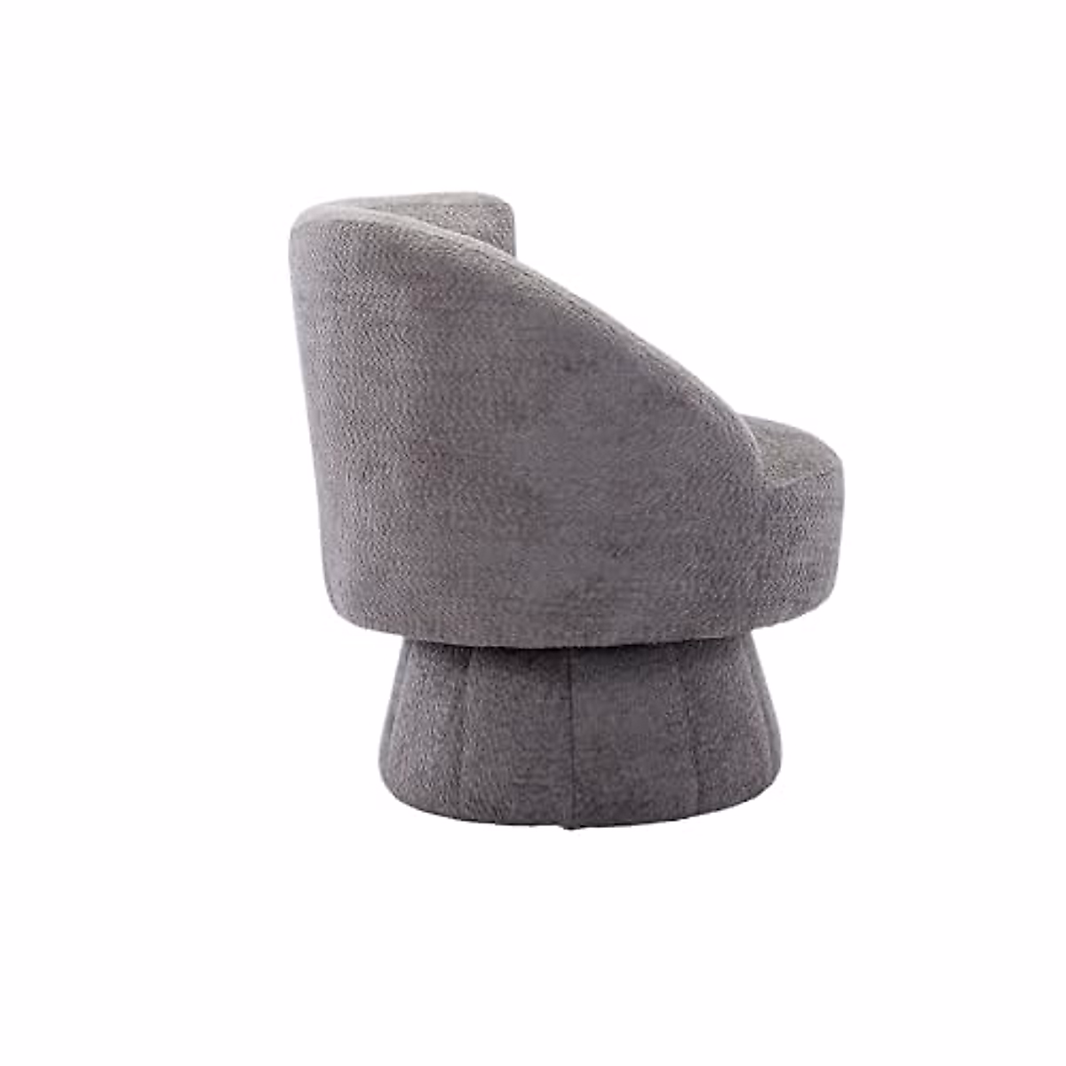 i-POOK 360 Degree Swivel Accent Chair, Upholstered Round Armchairs with 21.65" Deep Seat, Comfy Barrel Chair Club Chair for Living Room, Reading Room, Grey