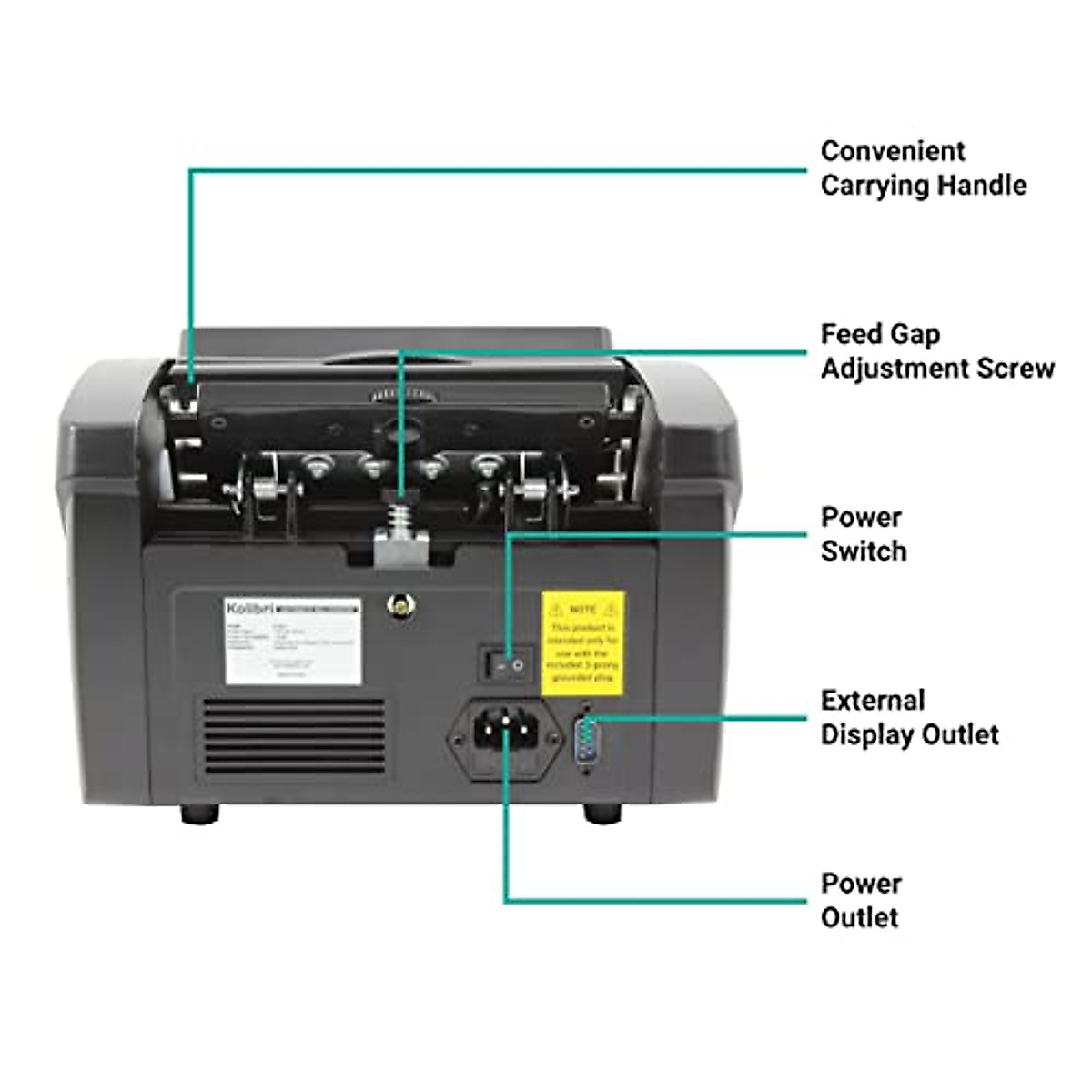 Kolibri Money Counter Machine - 1,500 bills per min, advanced counterfeit detection, set up in minutes, Add and Batch Modes, Cash Counter with LCD Display,3-year warranty - 24/7 US customer support