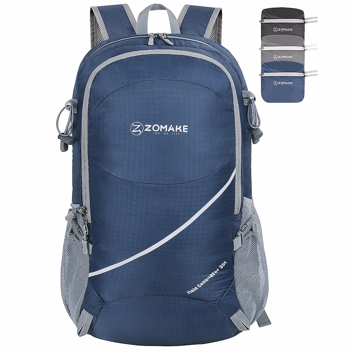 ZOMAKE Packable Backpack 35L:Lightweight Hiking Backpacks - Foldable Water Resistant Back Pack for Travel Camping Outdoor Hiking Day Pack (C-Royal blue)
