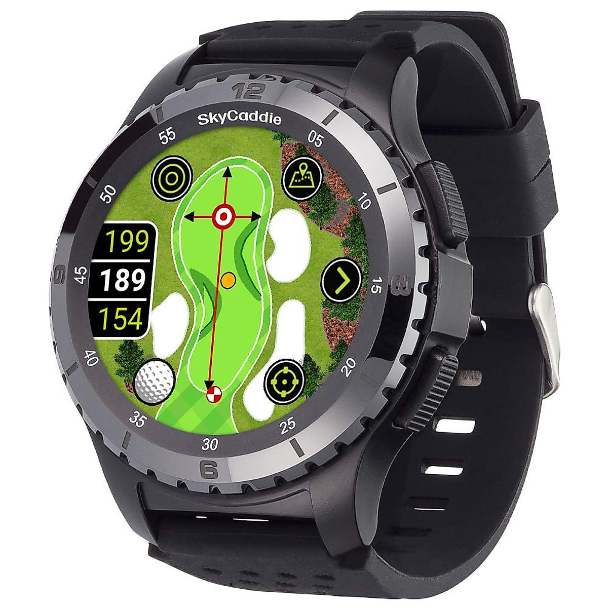 SkyCaddie LX5C Golf GPS Watch with Ceramic Bezel, Black