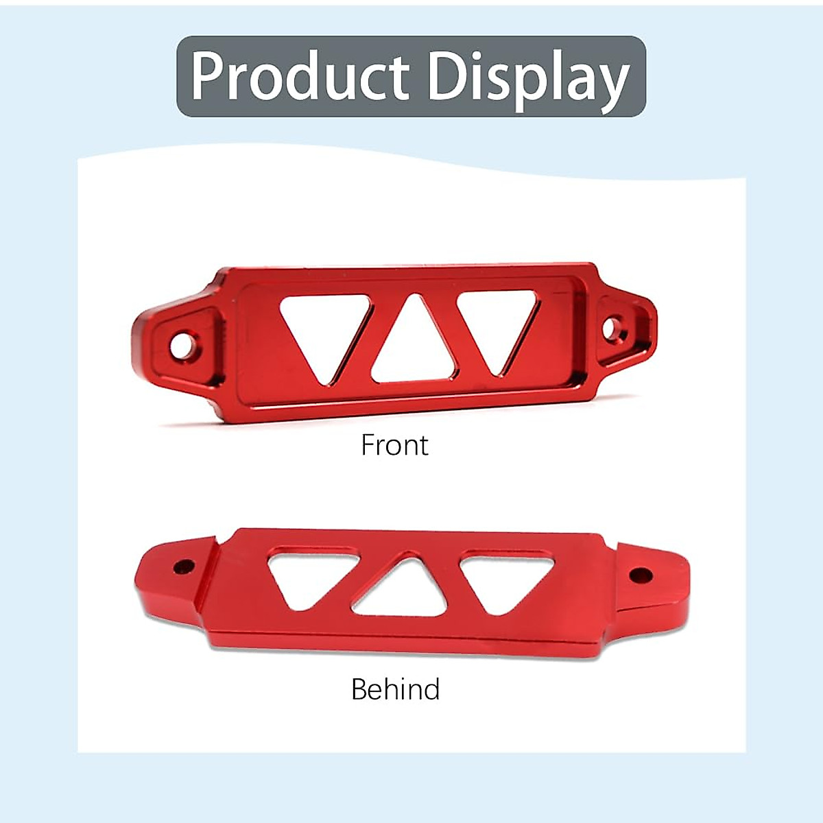 Battery Hold Down Bracket Holder, Aluminum Alloy Car Battery Hold Down Bracket, Battery Hold Down Bracket with 10in J Bolts, Battery Tray for Car Battery Mount Bracket Hold Lock Accessories (Red)