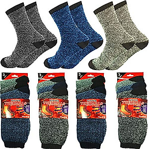 3 Pairs Winter Socks Super Warm Comfortable Heavy Duty Thermal Heated Sock Warming Foot Feet Boots Size 10-13 Polyester