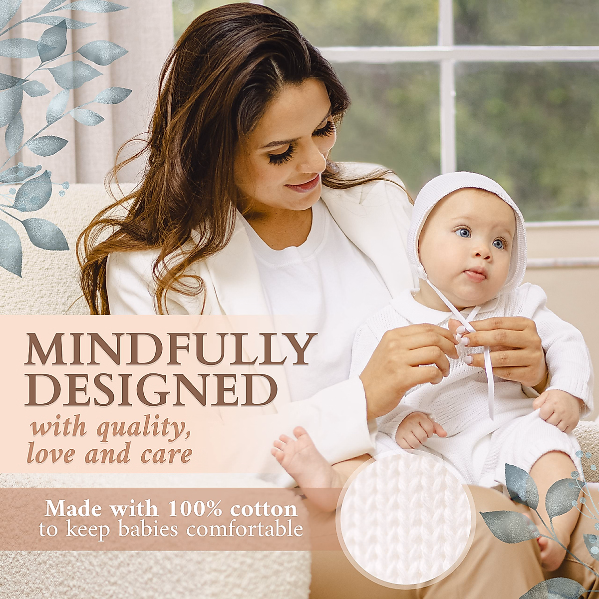 Baptism Outfits for Boys with Bonnet Hat - Christening Outfits for Boys Cross Detail - Baby Boy Baptism Outfit