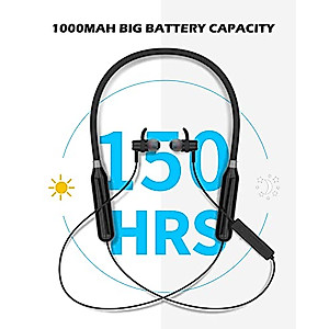 OINMELY 150Hours Playtime Bluetooth Neckband Headphones V5.0 Wireless Headset Sport Earbuds w/Mic Playtime Cordless Noise-Canceling Earphones for Gym Running Compatible with iOS Samsung Android