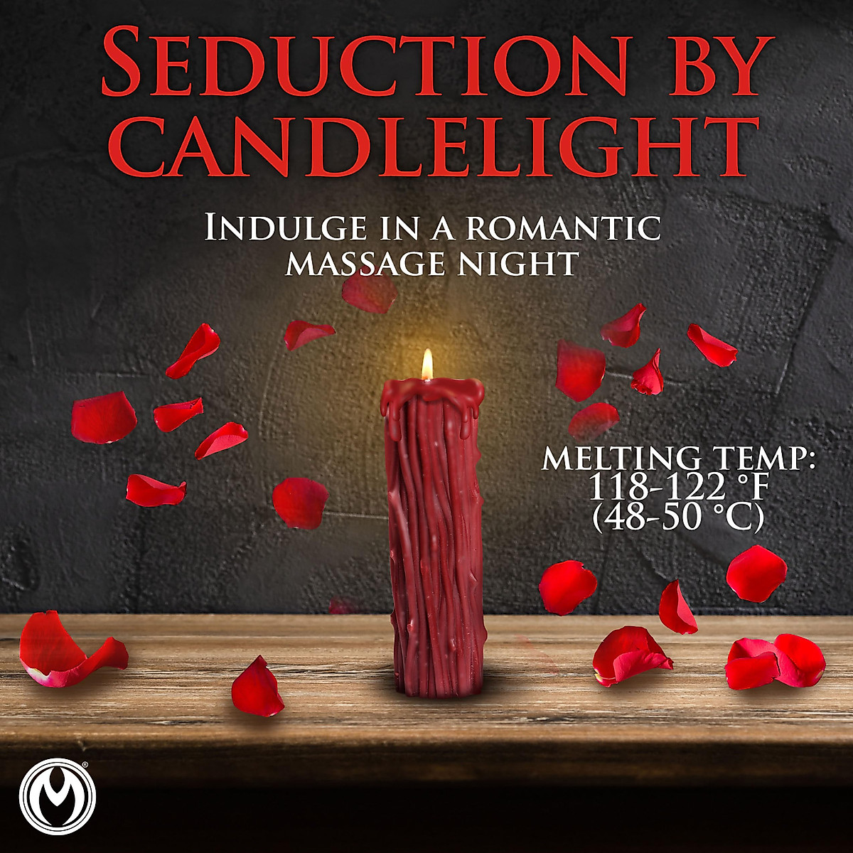 Thorn Drip Candle for Wellness and Relaxation & Romantic Candle Massage. Low Melting Point. Unscented Paraffin Body Wax. Perfect Spa Gift for Self-Care. 1 Piece, Red.