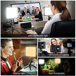 VILTROX 2 Sets Photography LED Video Light Lamp with Bi-Color 3300K-5600K, HD LCD Display Screen, CRI 95 for DSLR Table Photo Studio with Tripods Ultra-Thin Panel Camera Light for Video YouTube