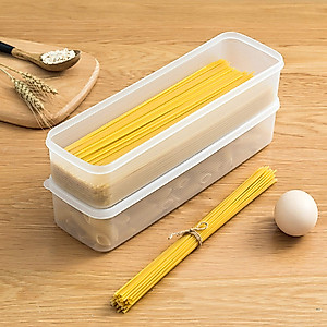 2Pcs Pasta Storage Container Kitchen Spaghetti Food Storage Box - Noodle Canister With Lid for Spaghetti, Noodles, Pasta, Eggs, Fruits Snacks (2Pcs)
