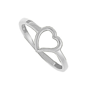 Boma Jewelry Sterling Silver Open Heart Ring, Size 5