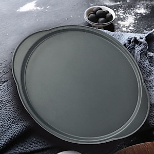 NBFTLTOP Pizza Pan 12 Inch Nonstick Round Carbon Steel Baking Pizza Pan with Holes for Oven Bakeware Pizza Tray with Handle,Set of 2