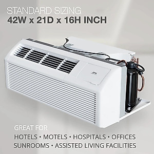 Cooper&Hunter 12,000 BTU PTAC Packaged Terminal Air Conditioner with Heat Pump (R32 Refrigerant) and 3.5 kW Electric Heater Including Wireless Smart Kit, Remote Controller, and a Power Cord