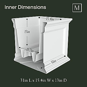 Mayne Fairfield 20in x 36in Rectangle Planter - Black - 36in L x 20in W x 20in H - with Built-In Water Reservoir (5826-B)