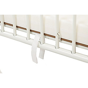 LA Baby Full Size Metal Holiday Crib, White